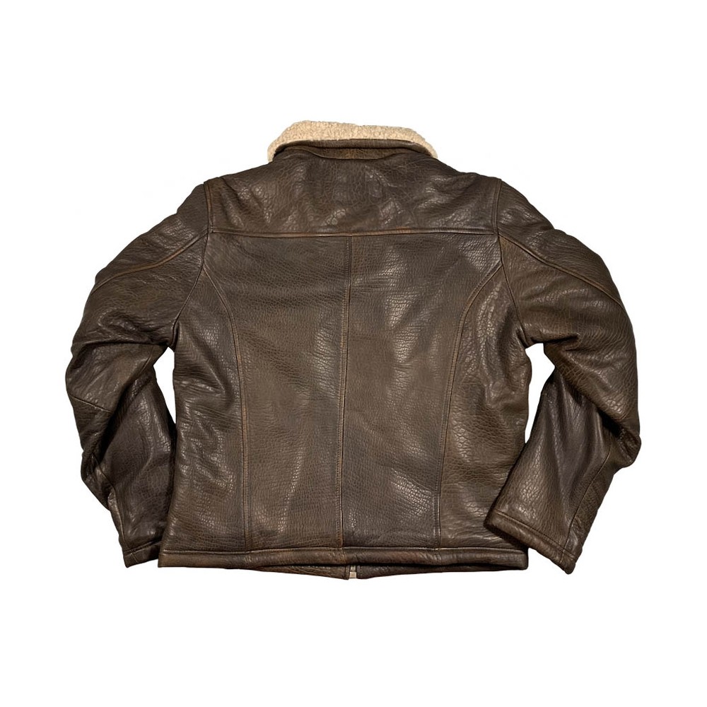 Winter aviator leather jacket brown - Jacket - Warson Motors