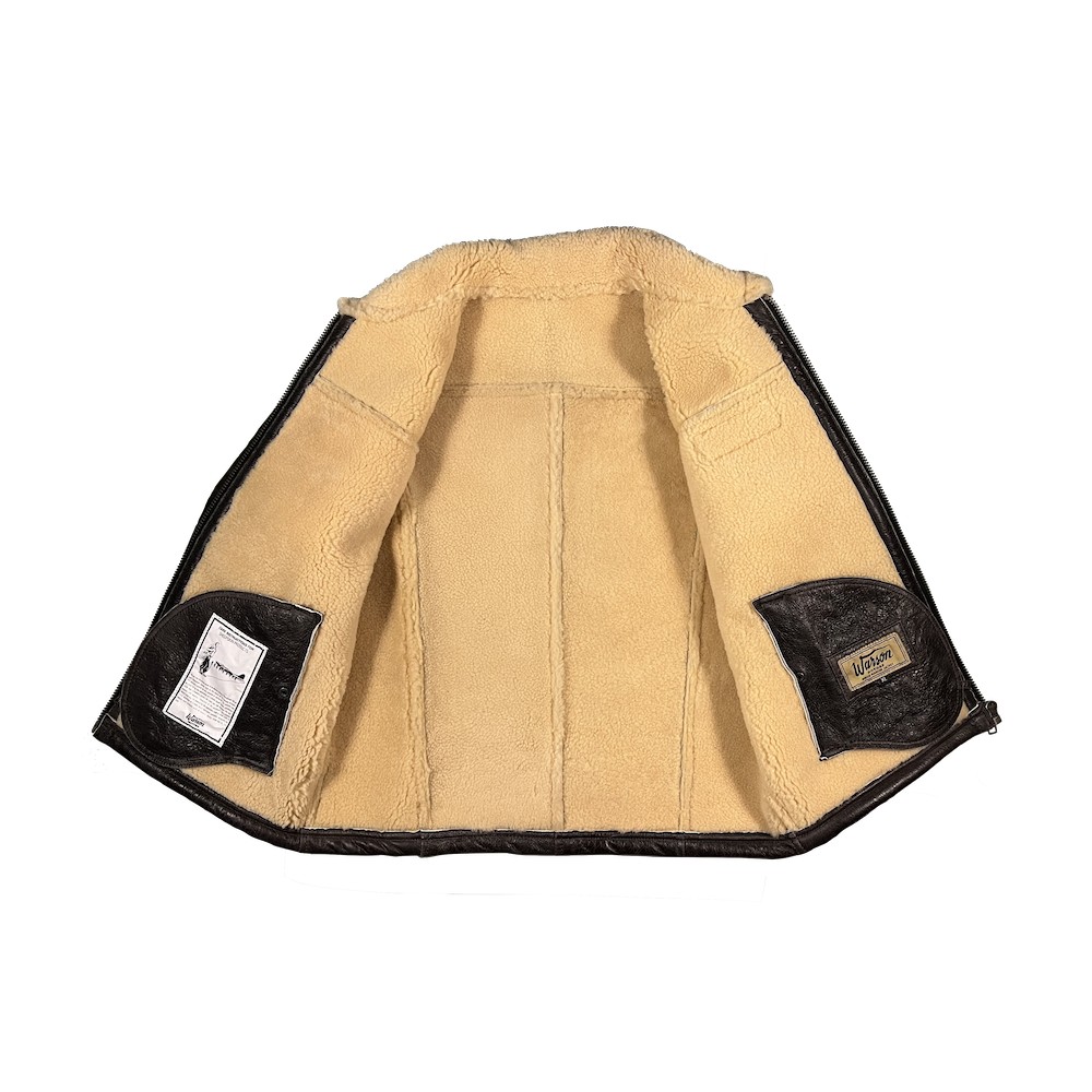 Winter aviator leather jacket brown - Jacket - Warson Motors