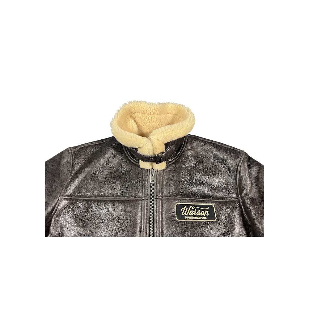 Winter aviator leather jacket brown - Jacket - Warson Motors