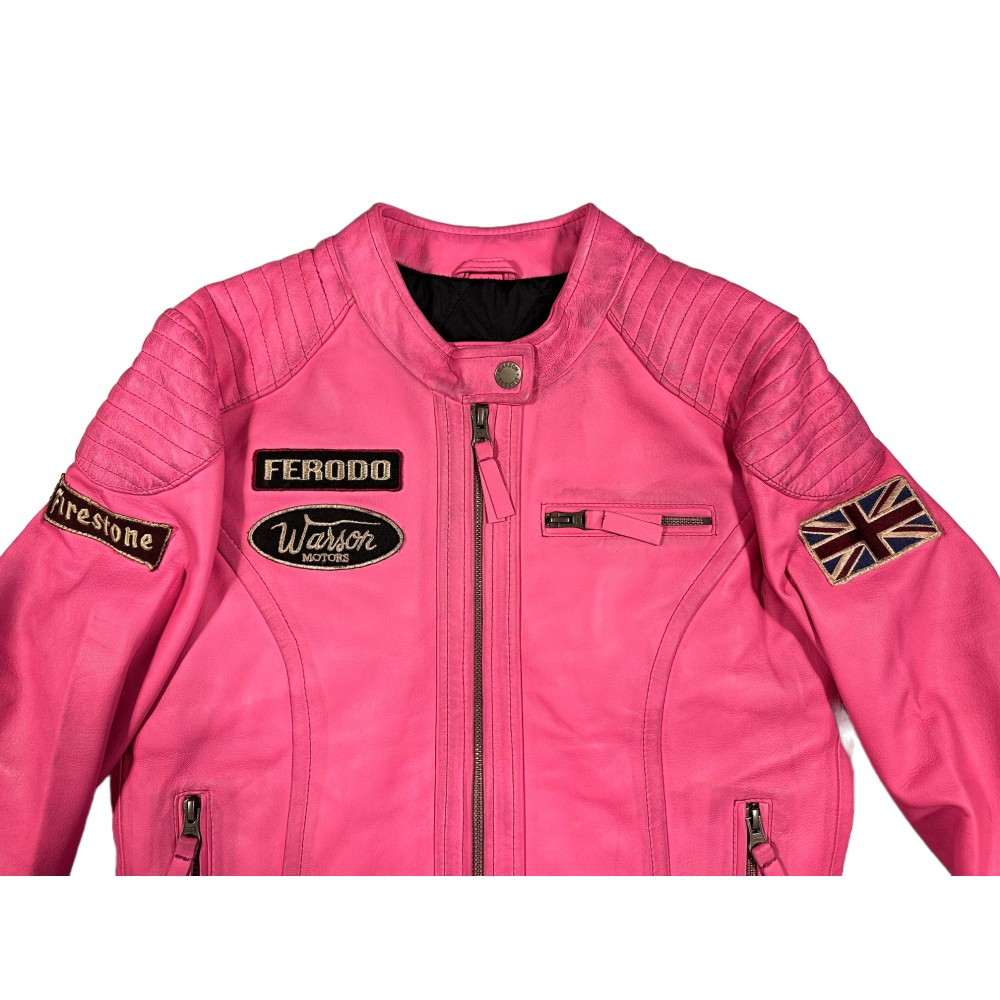 Grand Prix leather jacket dirty pink Warson Motors